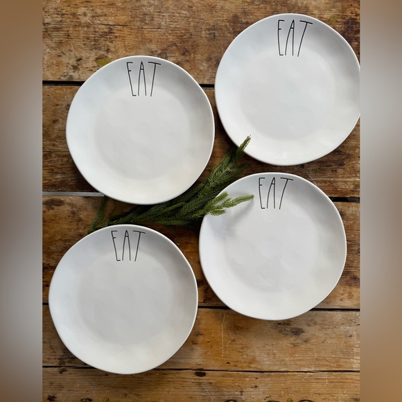 Rae Dunn | Dining | Rae Dunn White Eat Dinner Size Ceramic Plates 4 ...